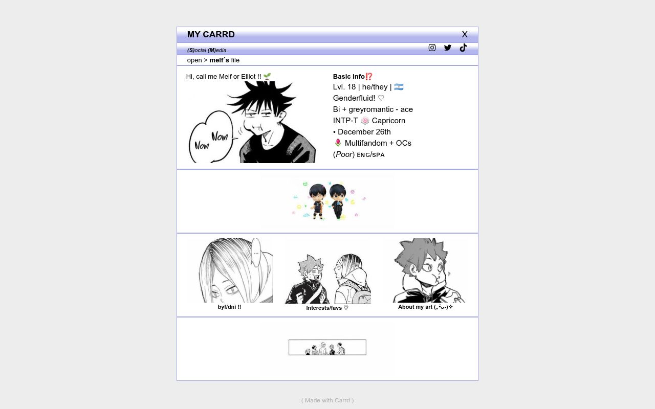 Elliot's carrd goes brrr